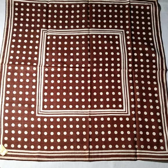Vtg Kimball Handkerchief | Accessories | Vtg Kimball Brown Polka Dot ...